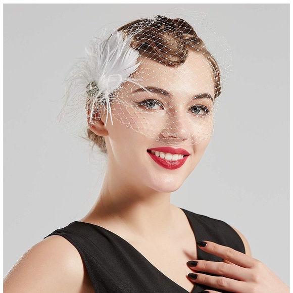 Accessories | Veil Feather Fascinator Hair Clip | Poshmark